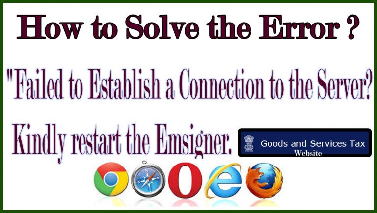 Failed to Establish Connection to the Server Kindly Restart Emsigner